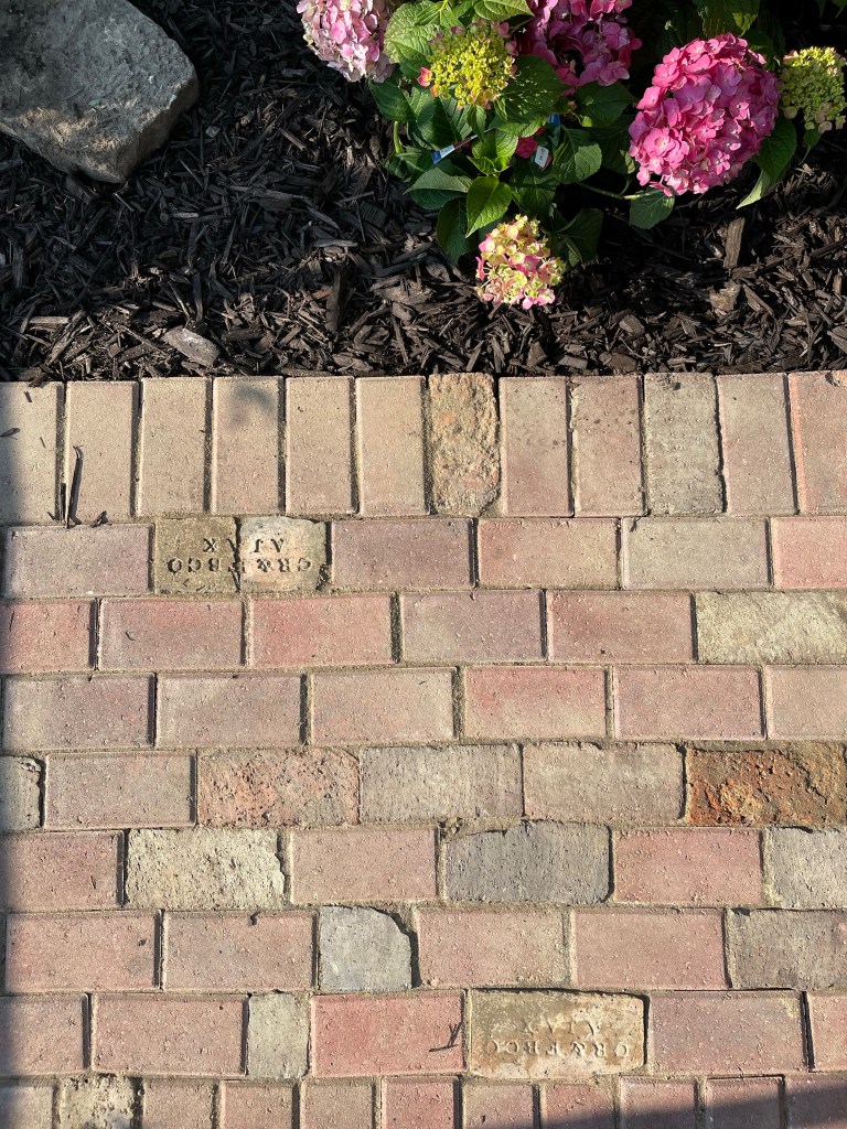 Reclaimed brick walkway | Hodgin Homestead