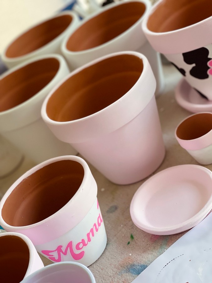 Hand painted pots for the farmstand | Hodgin Homestead